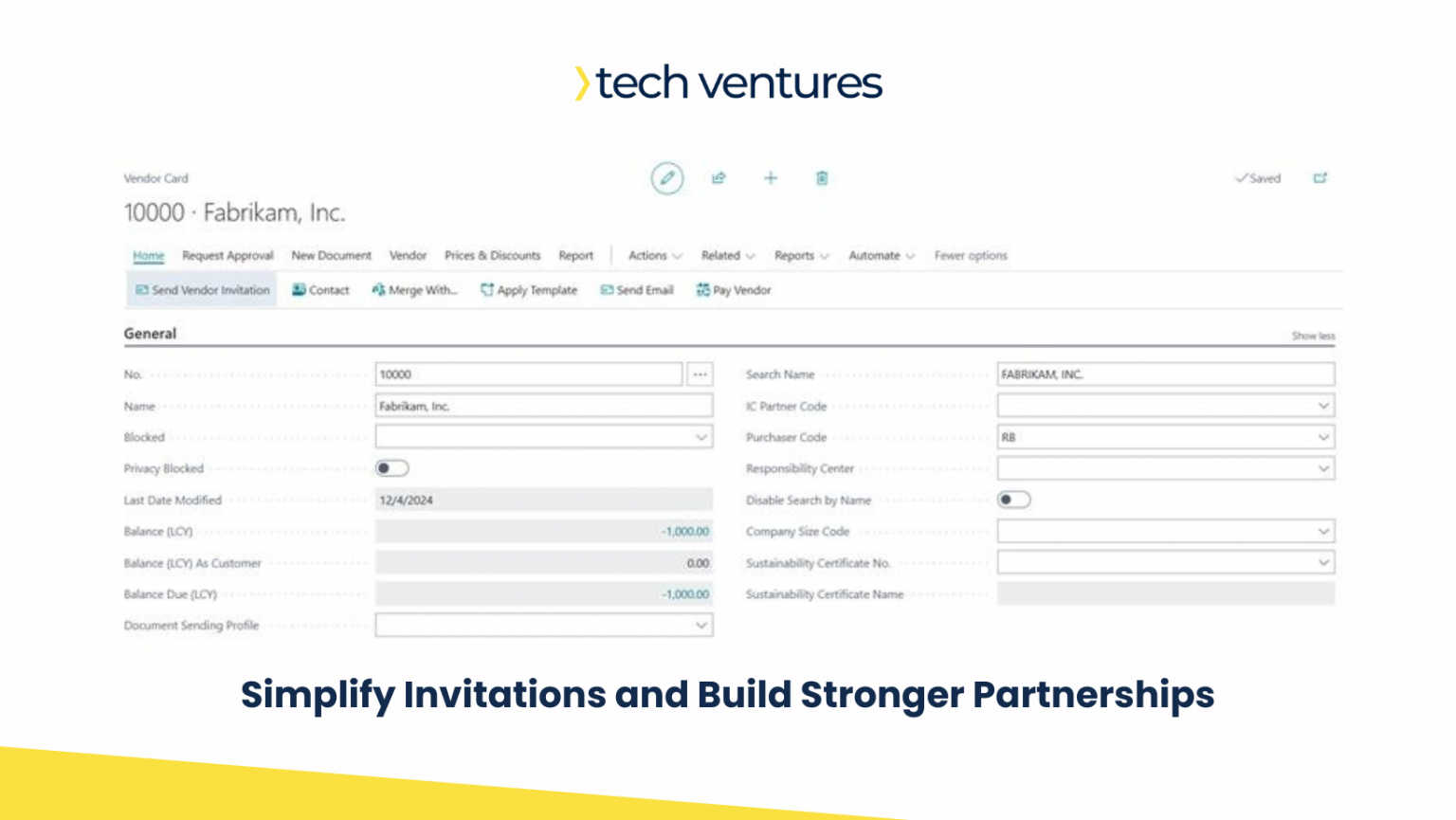 Vendor / Supplier Portal | Tech Ventures